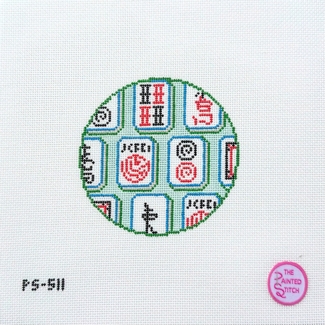 Mahjong Tiles Round: Jewel – paintedstitch